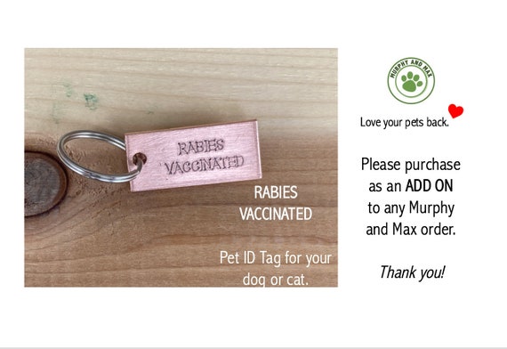 Dog Tags for Dogs Pet ID Tag Rabies Vaccinated Pet Id Tag - Etsy