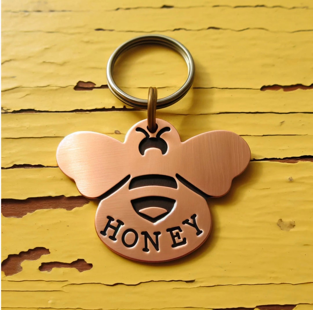 Bumble Bee Shaped Dog Tag Custom Engraved Pet ID Tag for Dogs, Cute and ...