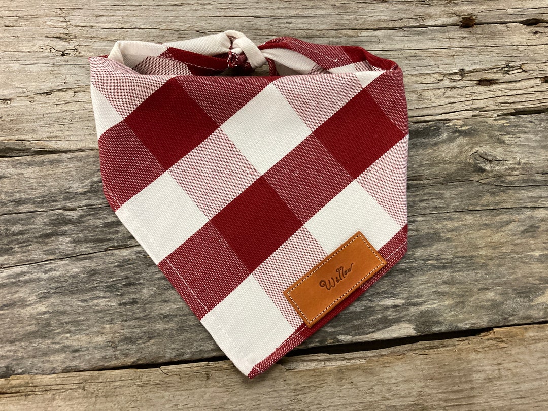 Dog Bandana, Red White Checker Country Life, Bandana Personalized ...