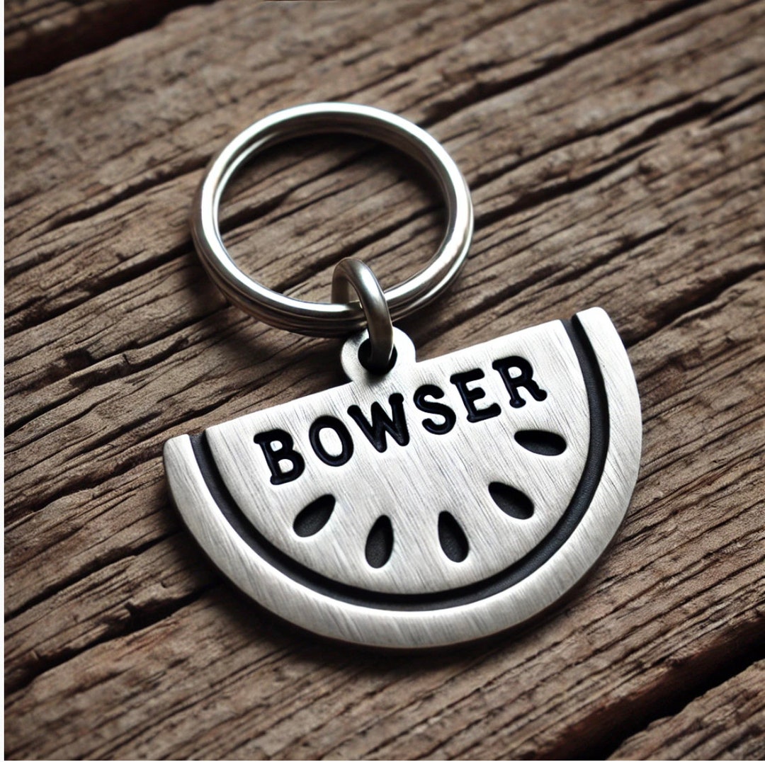 Personalized Pet ID Tag Watermelon Shape Dog Tag, Custom Name Hand ...