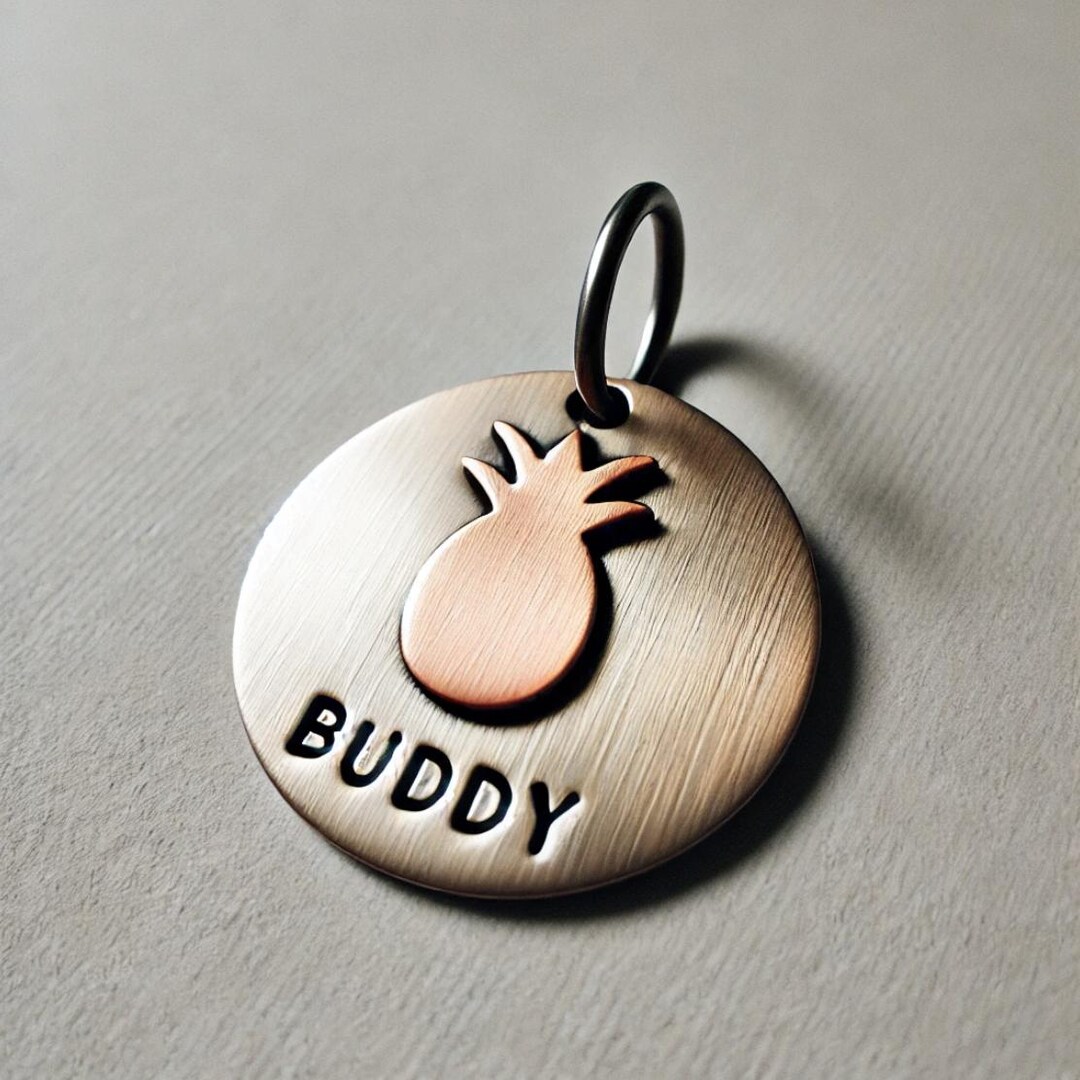 Personalized Pet ID Dog Tag - Pineapple Theme - Custom Engraved With ...