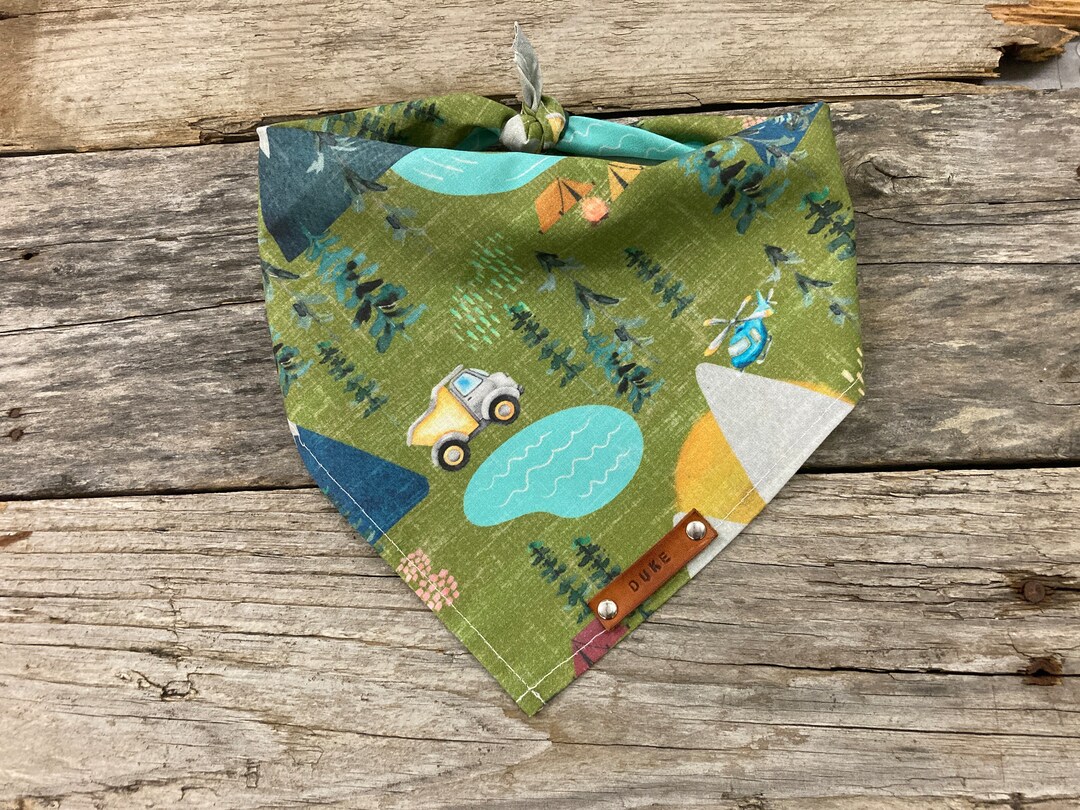 Personalized Dog Bandana, Construction Camp, Traditional Tie ...