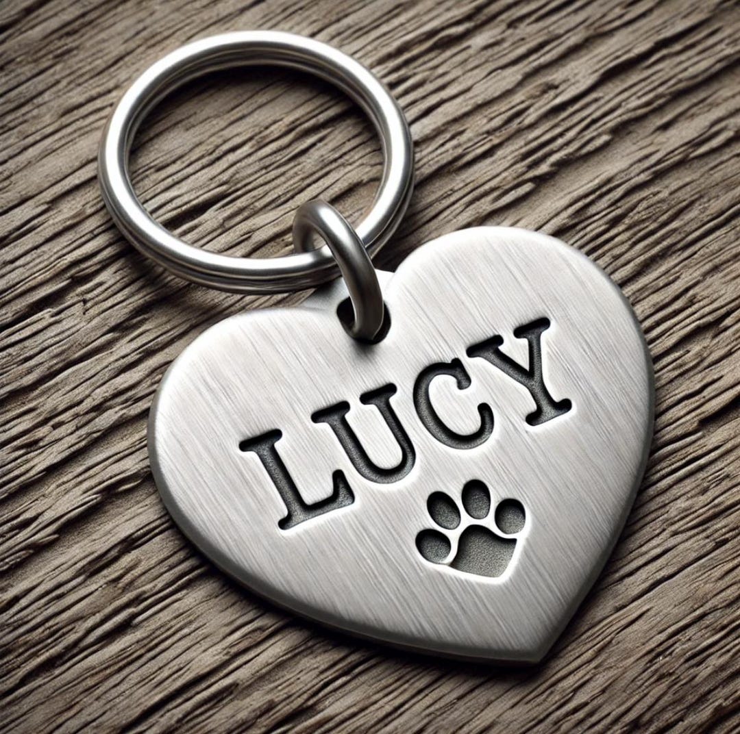 Personalized Pet ID Dog Tag Custom Heart Pet Tag Handmade Dog Tag New ...