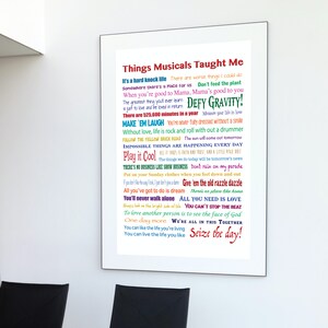 Things Musicals Taught Me, Wall Art, Digital Print, Musical Theater Art ...