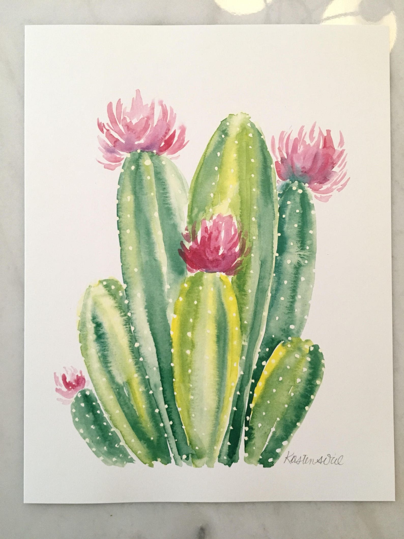 Cactus Watercolor PRINT | Etsy