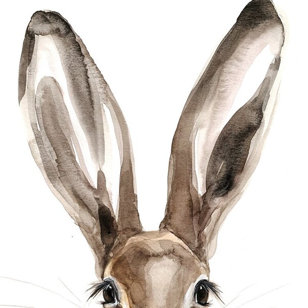 Bunny Watercolor Print - Etsy