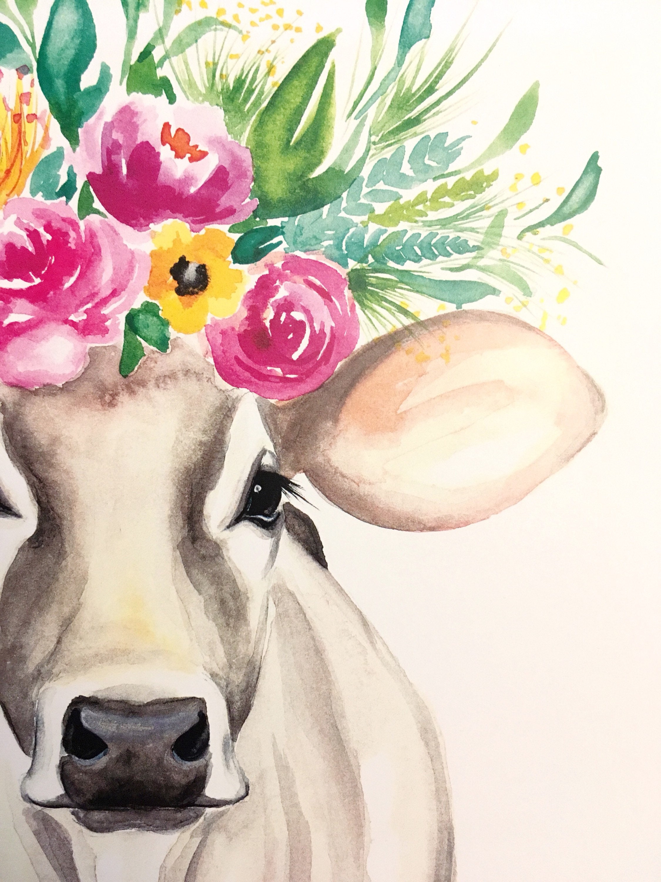 Lucy the Cow PRINT - Etsy