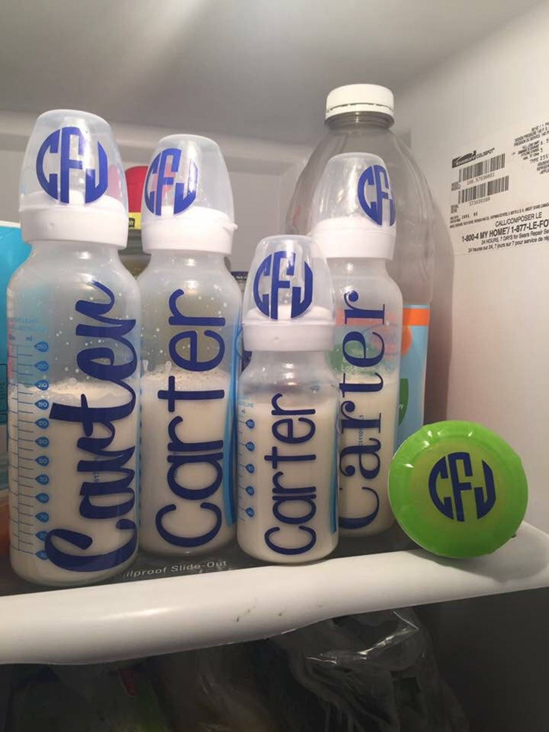 Baby Bottle Name Decals, Daycare Labels, Personalized Vinyl, Monogram ...