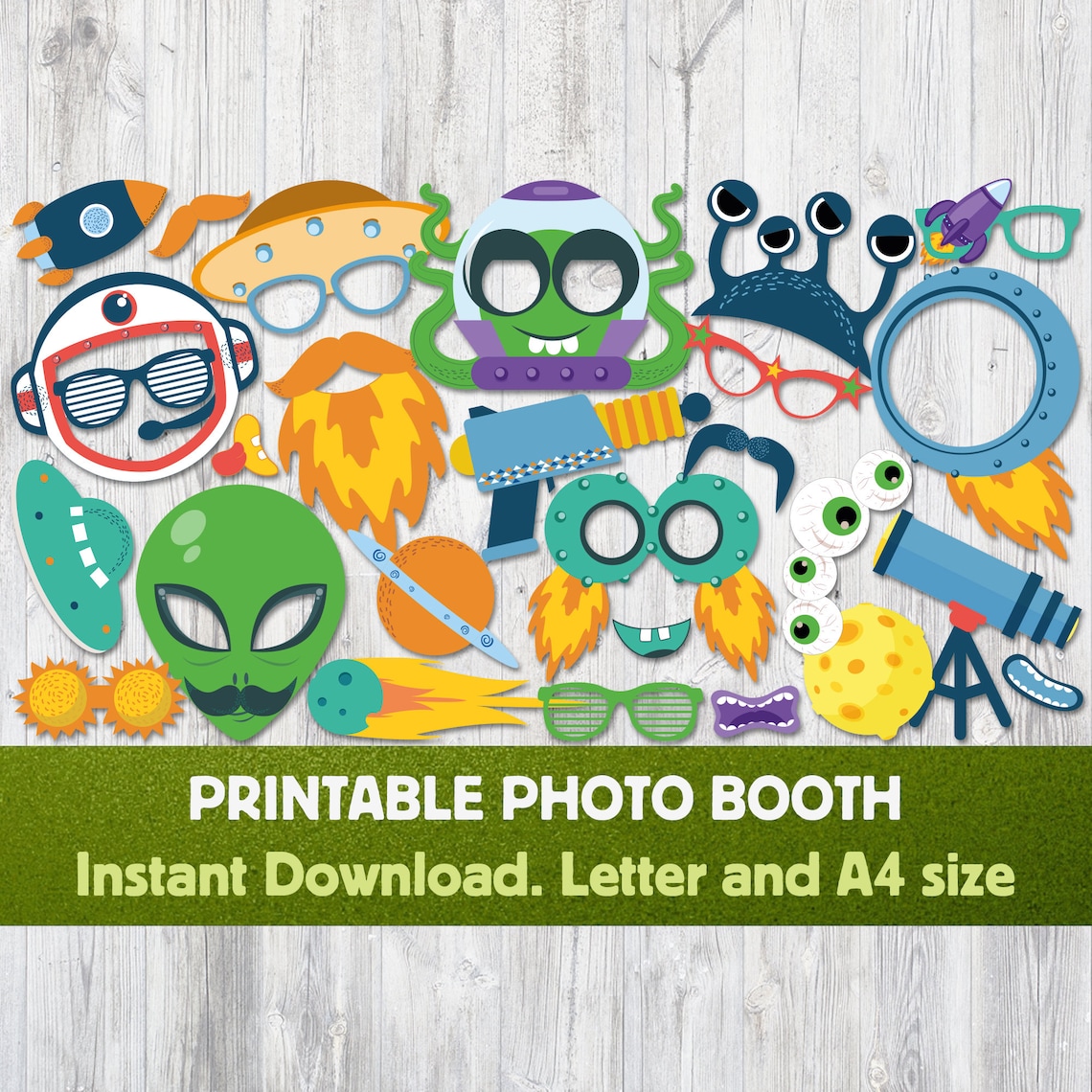 Space Photo Booth Props Rocket Photobooth Props Alien Prop | Etsy