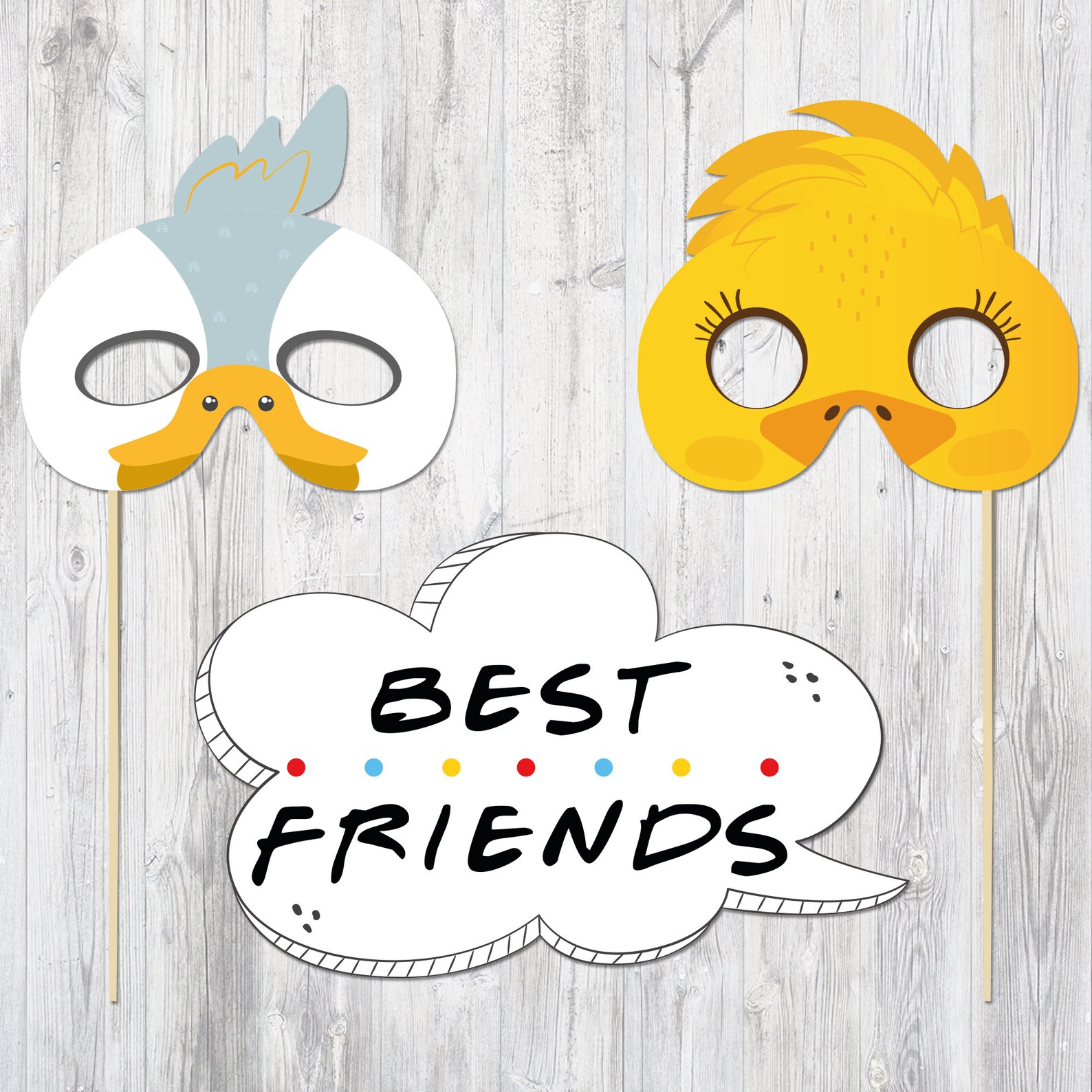Friends Theme Photo Booth Props Printable Digital Download | Etsy