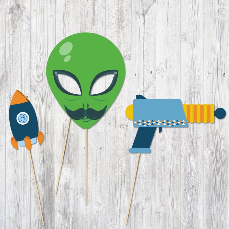 Space Photo Booth Props Rocket Photobooth Props Alien Prop | Etsy