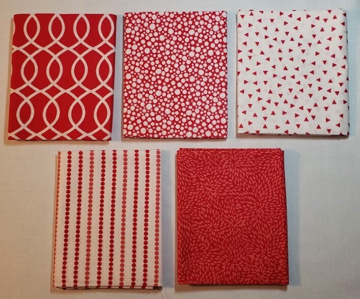 Red Fat Quarter Bundle 5 fat quarters 100% cotton 18 x | Etsy