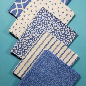 Blue Fat Quarter Bundle 5 Fat Quarters 100% Cotton 18 X 21 - Etsy