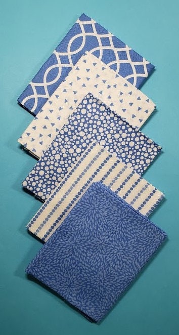Blue Fat Quarter Bundle 5 Fat Quarters 100% Cotton 18 - Etsy