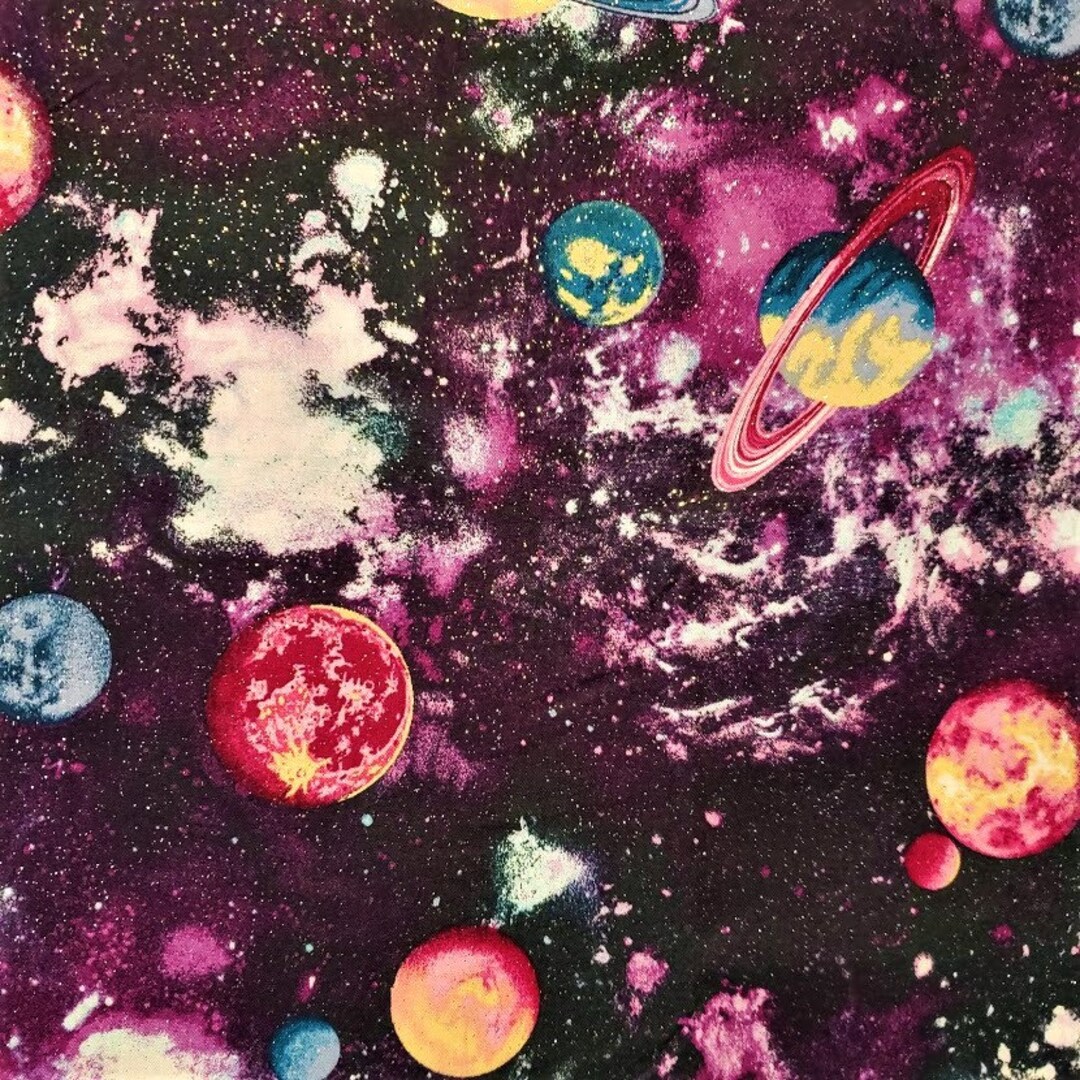 Beautiful and Sparkly Planets! 100% Cotton - Etsy