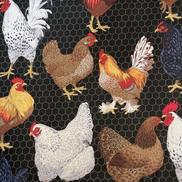 Rooster Fabric - Etsy