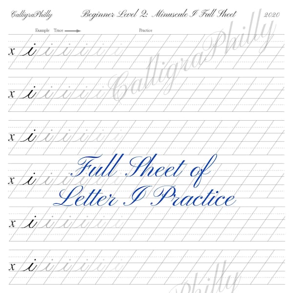 Copperplate Lowercase Calligraphy Practice Sheets - Etsy
