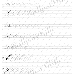 Beginner Level 2: DELUXE Lowercase Copperplate Calligraphy Alphabet ...