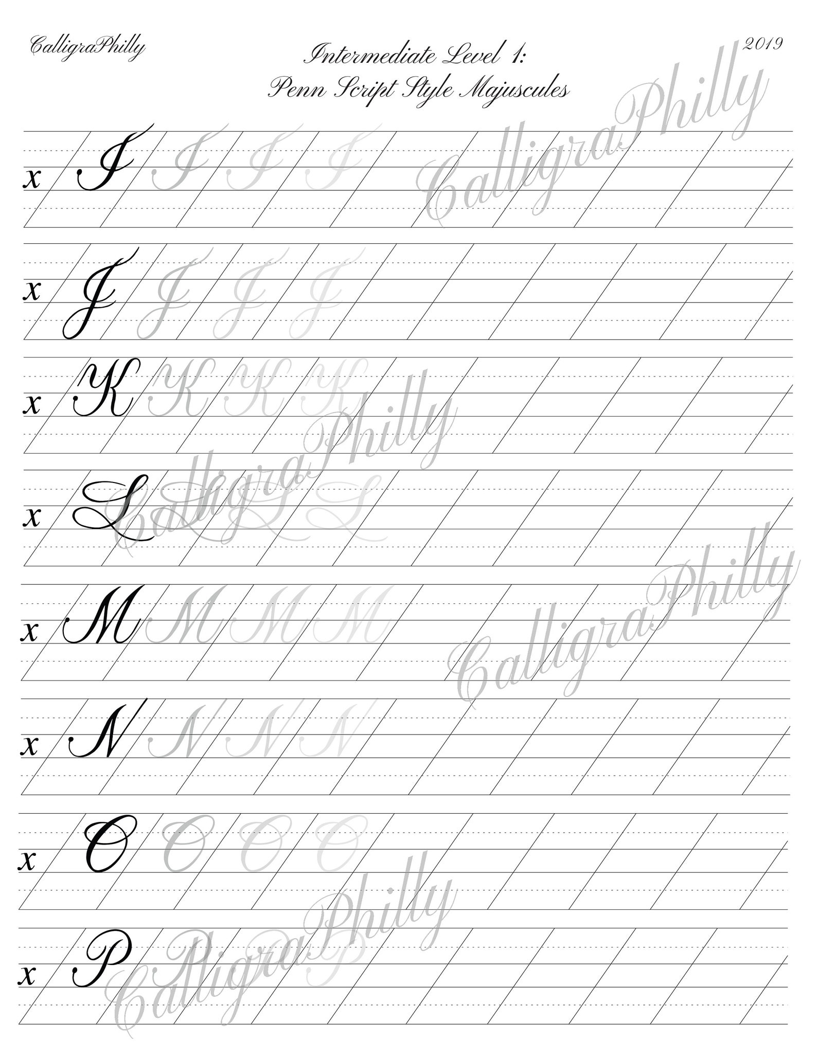 Intermediate Level 1: Copperplate Uppercase Calligraphy - Etsy