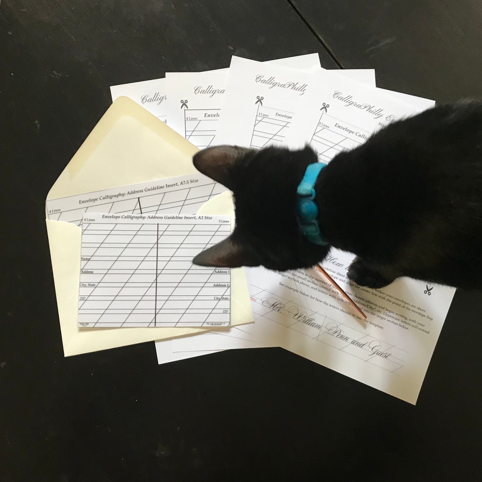 A7 Printable Calligraphy Envelope Addressing Guide- Digital Download ...