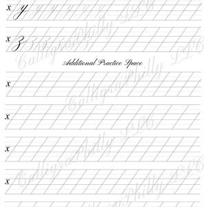 Beginner Level 2: Copperplate Lowercase Calligraphy Alphabet Worksheet ...