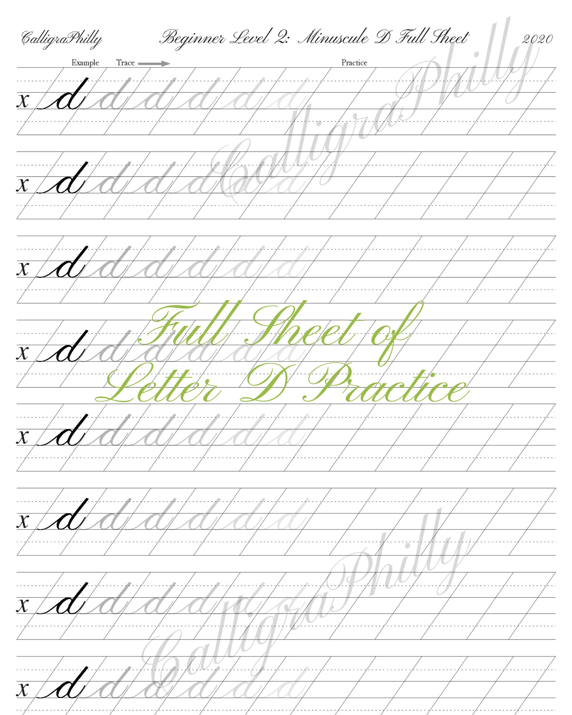 Copperplate Calligraphy Alphabet Printable
