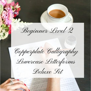 Beginner Level 2: DELUXE Lowercase Calligraphy Alphabet Worksheet, Full ...