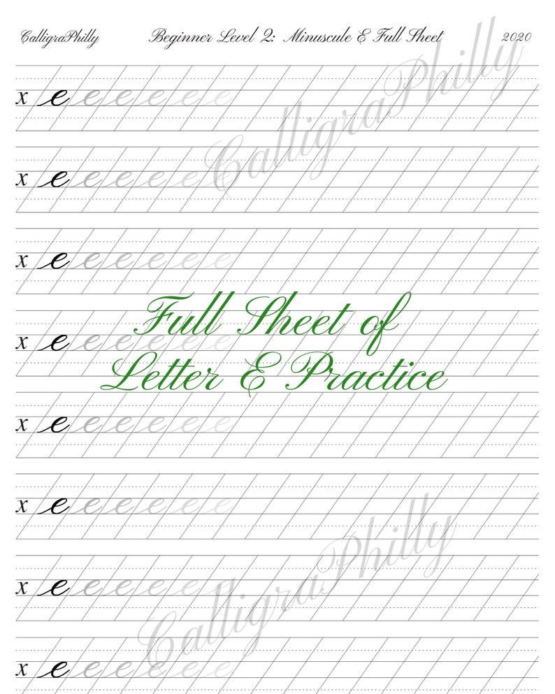 Beginner Level 2: Full Sheet of Lowercase Letter E Practice ...