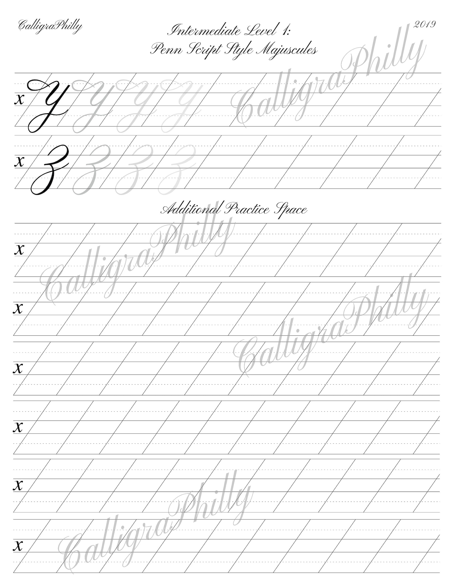 Intermediate Level 1: Copperplate Uppercase Calligraphy Alphabet ...