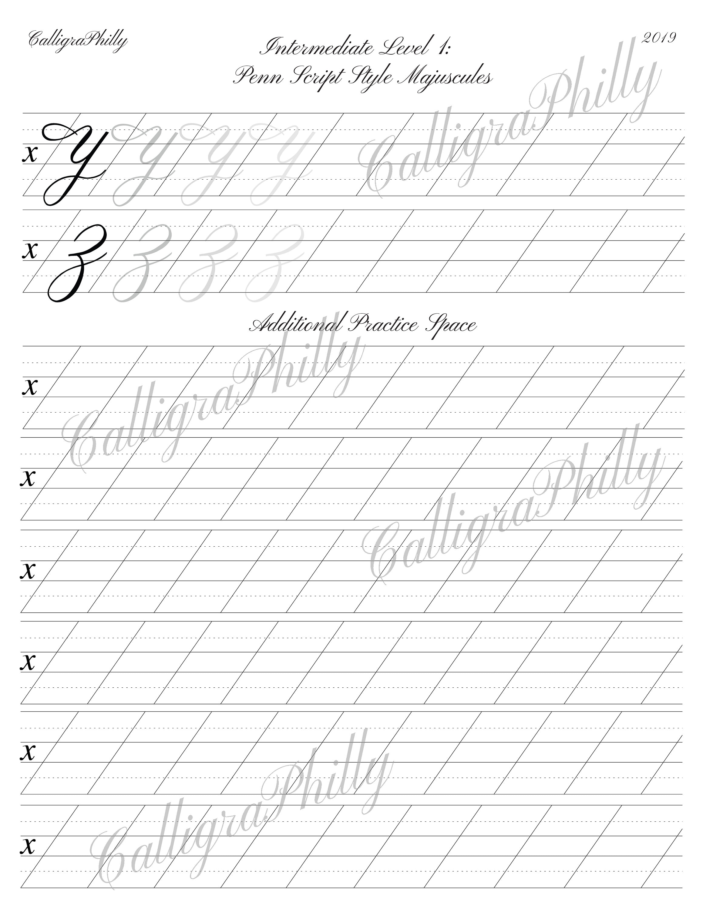 Intermediate Level 1: Copperplate Uppercase Calligraphy Alphabet ...