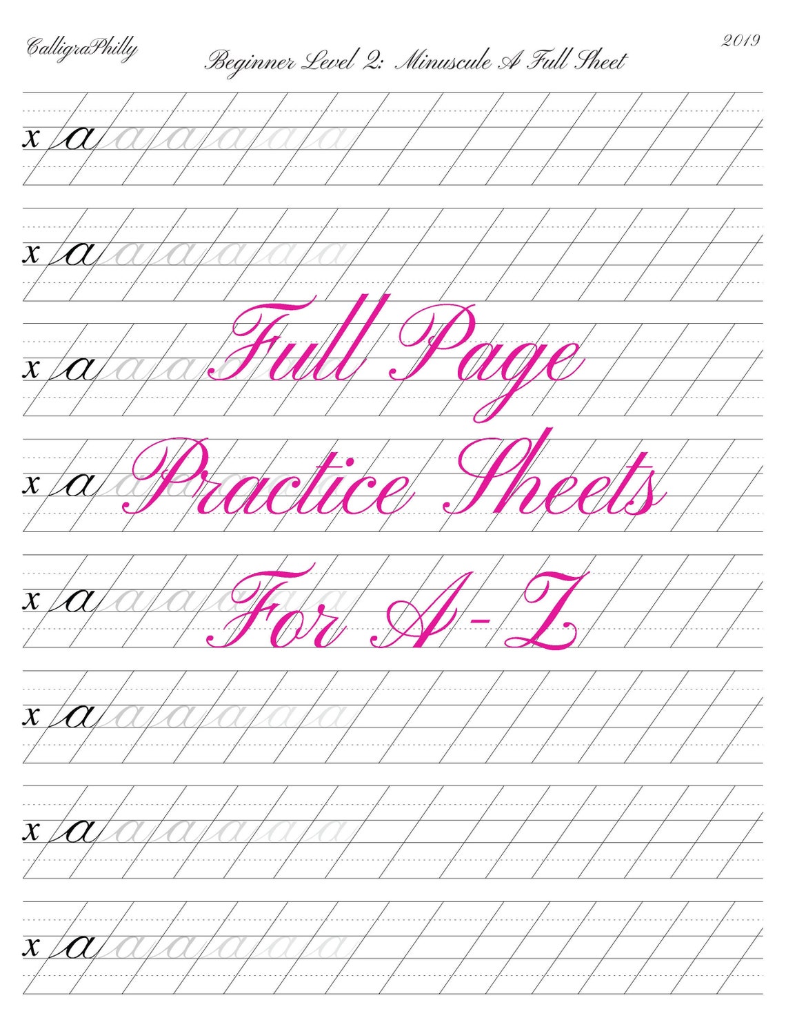 Beginner Level 2: DELUXE Lowercase Calligraphy Alphabet - Etsy