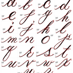 Beginner Level 1- Lowercase Calligraphy Alphabet Worksheet With Stroke ...