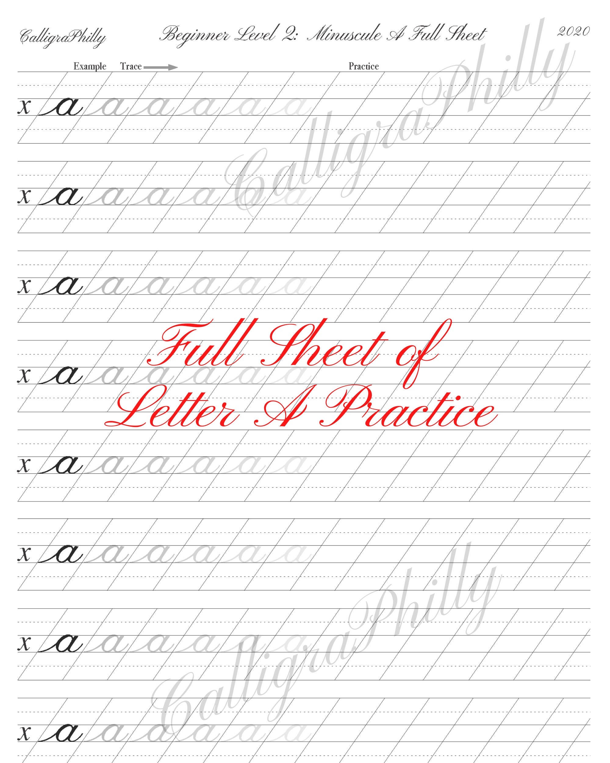 Copperplate Calligraphy Alphabet Printable