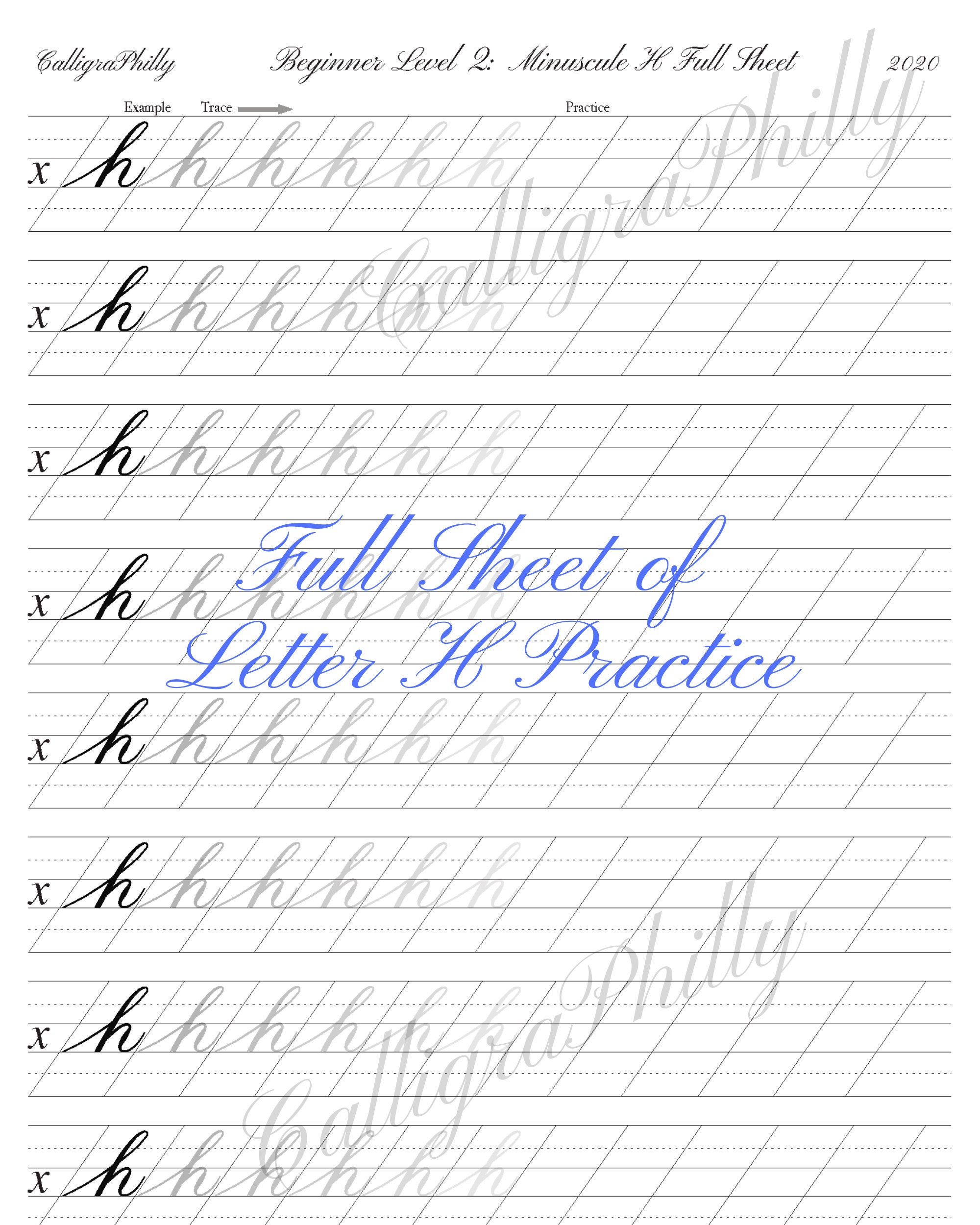 Calligraphy Letter H Lowercase