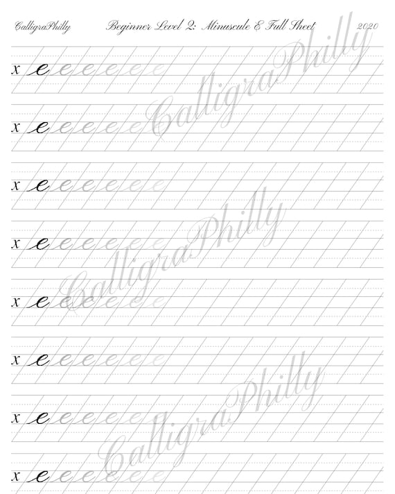 Calligraphy Letter E Lowercase