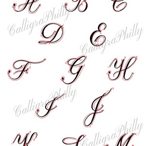 Intermediate Level 1: Copperplate Uppercase Calligraphy Alphabet ...