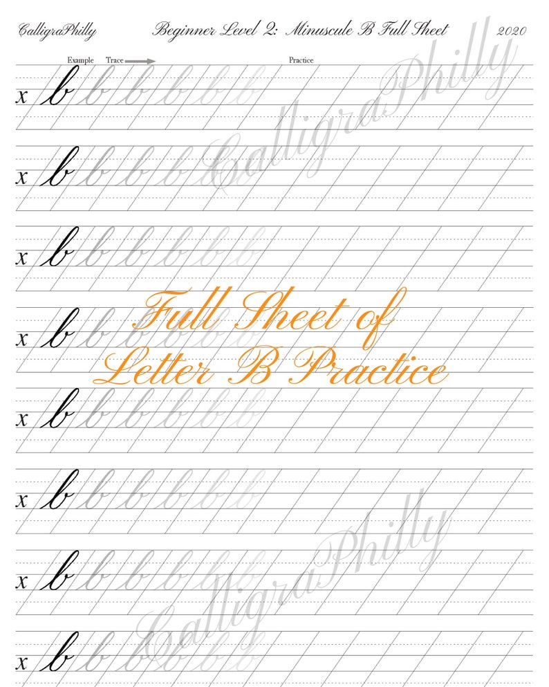 Beginner Level 2: Full Sheet of Lowercase Letter B Practice ...