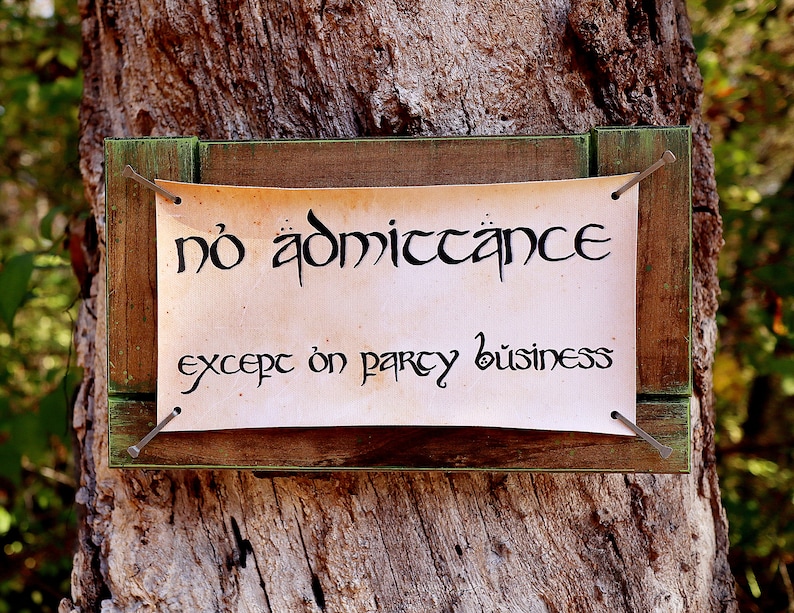 No Admittance Sign LOTR Inspired Artwork Movie Prop - Etsy