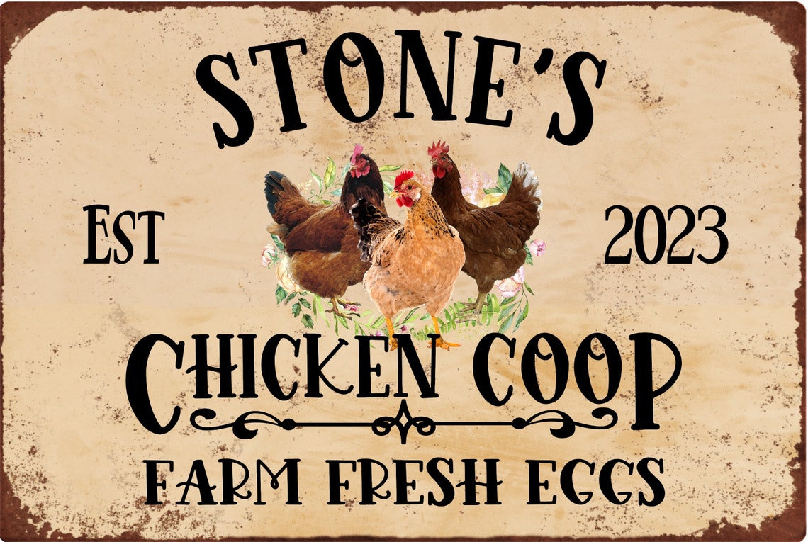 Personalized, Chicken Coop Sign, Chicken Coop Sign, Custom Coop Sign - Etsy