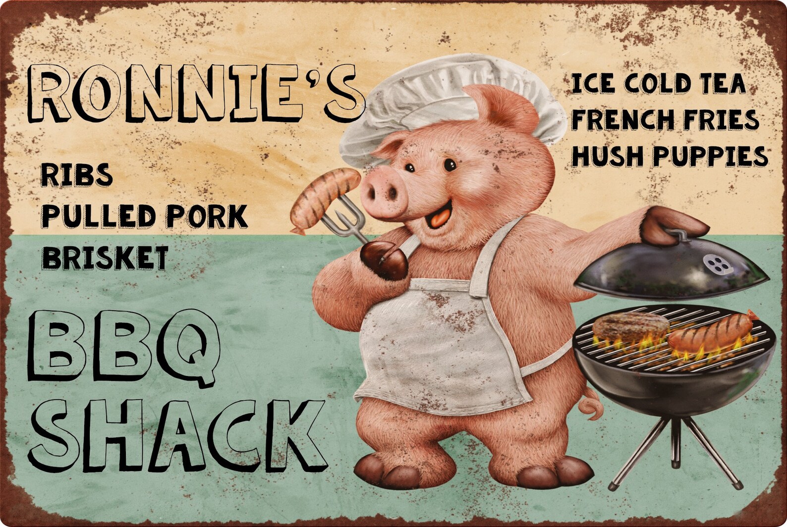 BBQ Shack Sign, Custom Sign, Personalized BBQ Sign, Metal BBQ Sign - Etsy