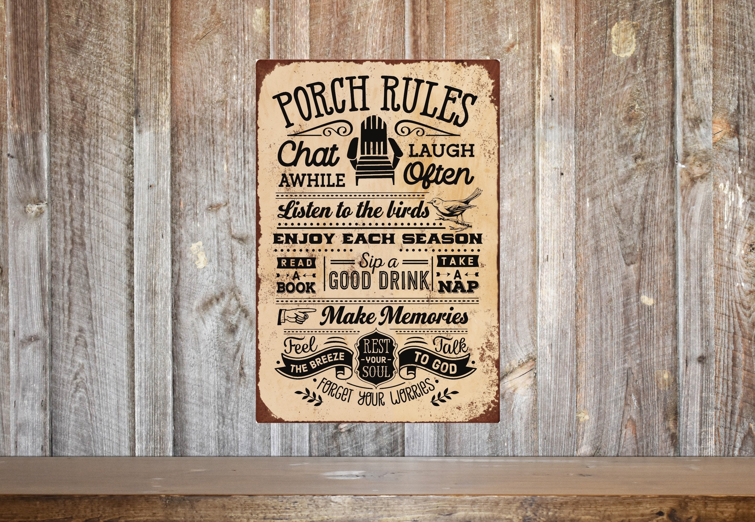 Porch Rules Sign, Funny Sign, Metal Novelty Sign - Etsy