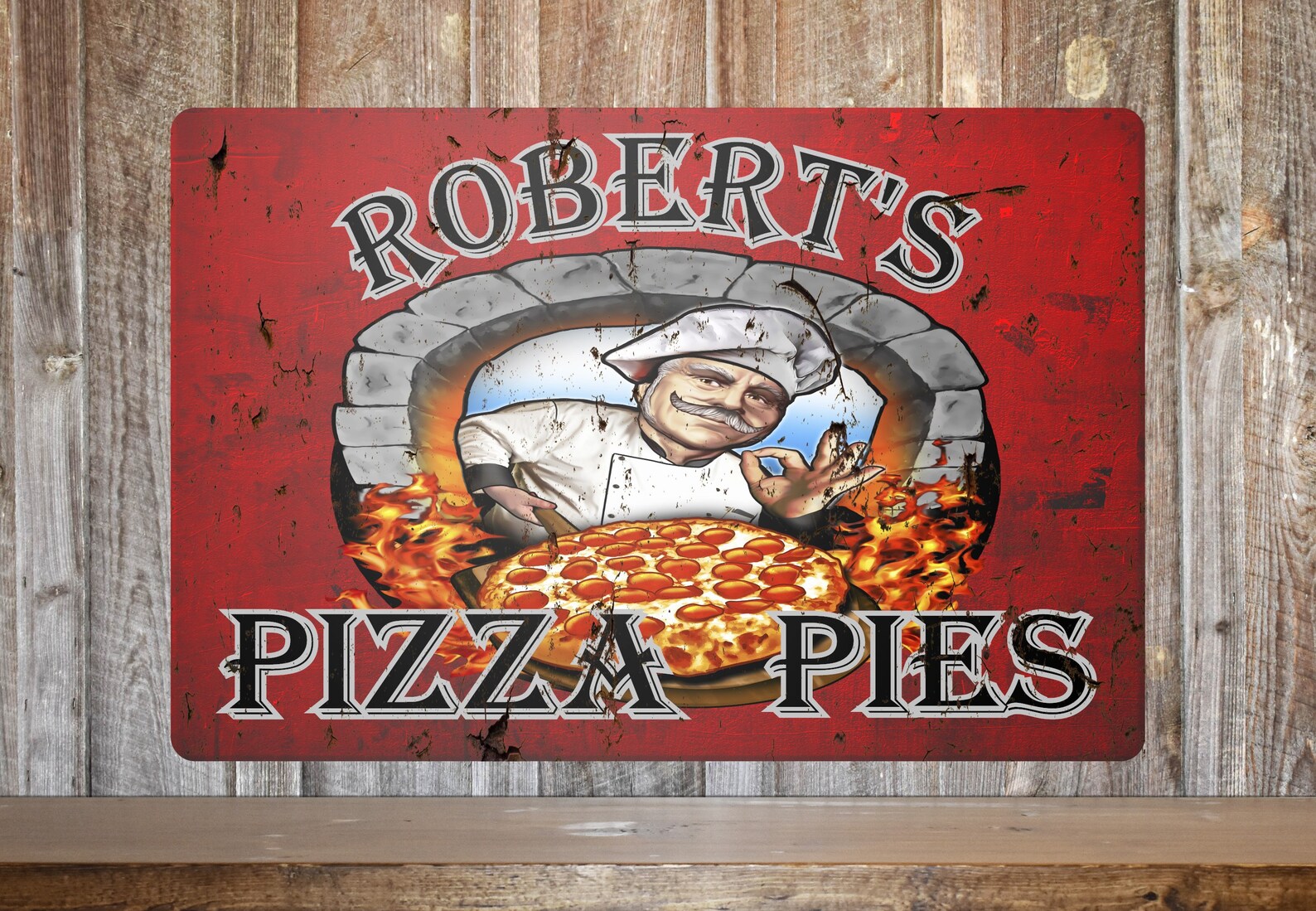 Retro Pizza Sign Personalized Pizza Sign | Etsy