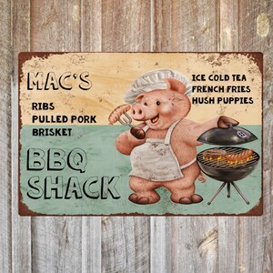 BBQ Shack Sign Custom Sign Personalized BBQ Sign Metal BBQ | Etsy