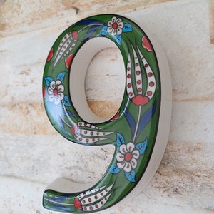 Exquisite Turkish Ceramic House Number | Hand-painted Floral Design ...