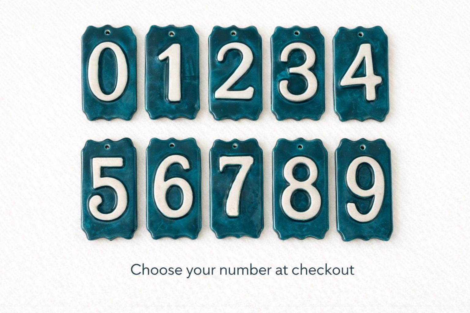 Ceramic House Number, Turquoise Tile Address Plaque for Door, Outdoor ...