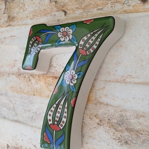 Exquisite Turkish Ceramic House Number | Hand-painted Floral Design ...