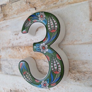 Exquisite Turkish Ceramic House Number | Hand-painted Floral Design ...