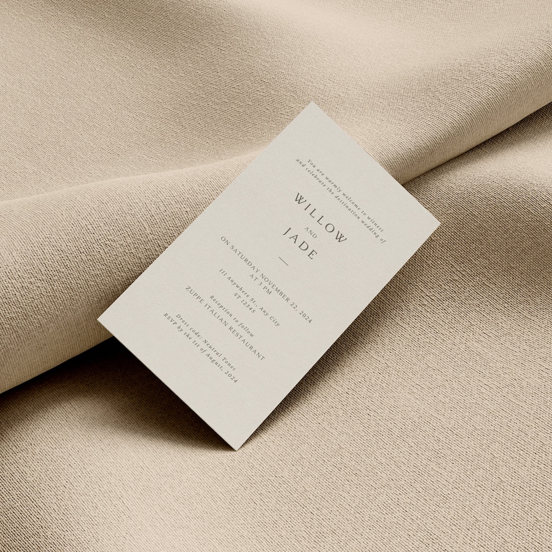Simple Luxury Wedding Invite Template - Etsy