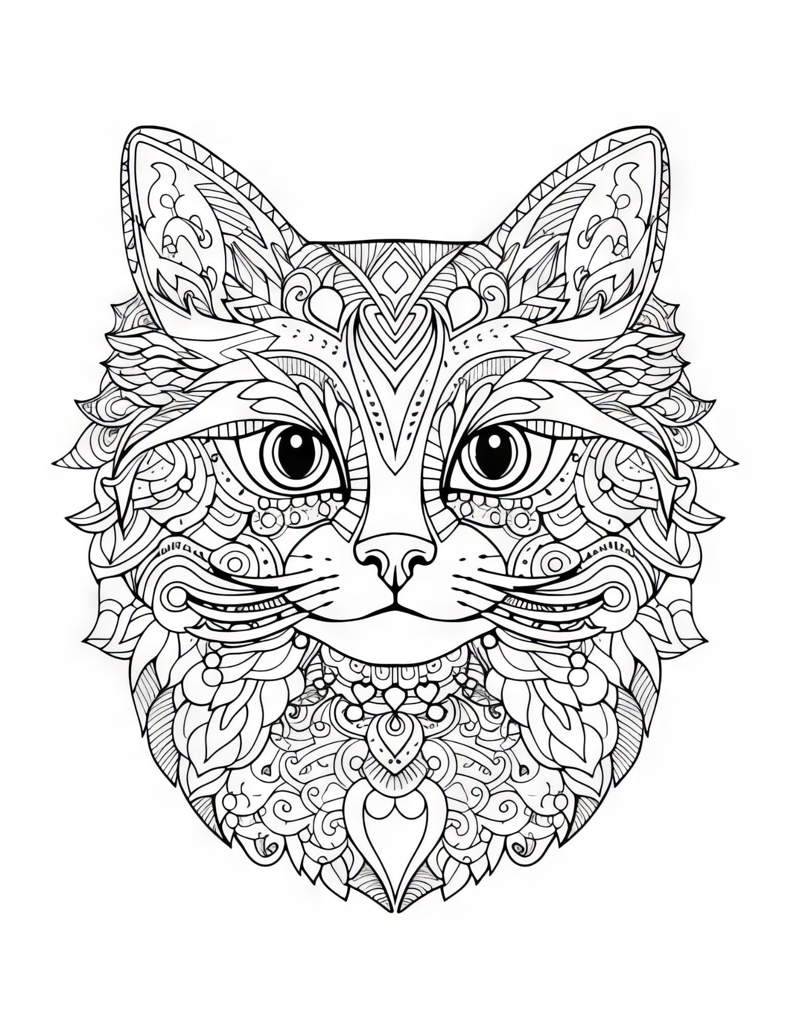 Feline Printable Coloring Pages - Etsy