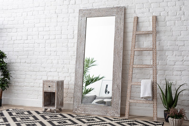 Large full length mirror Papua Large Brown 78х36 | Etsy
